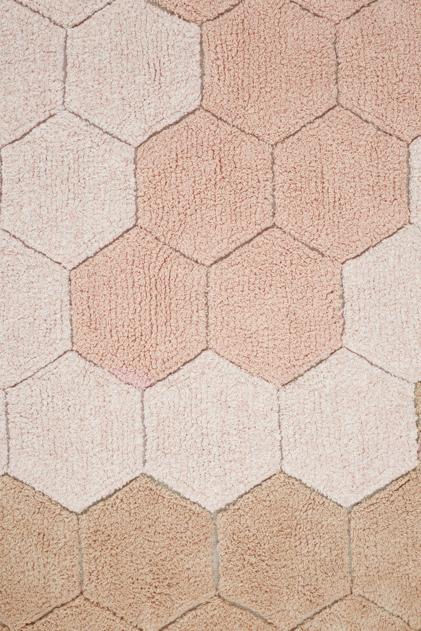 Washable Rug Round Honeycomb Rose | Lorena Canals
